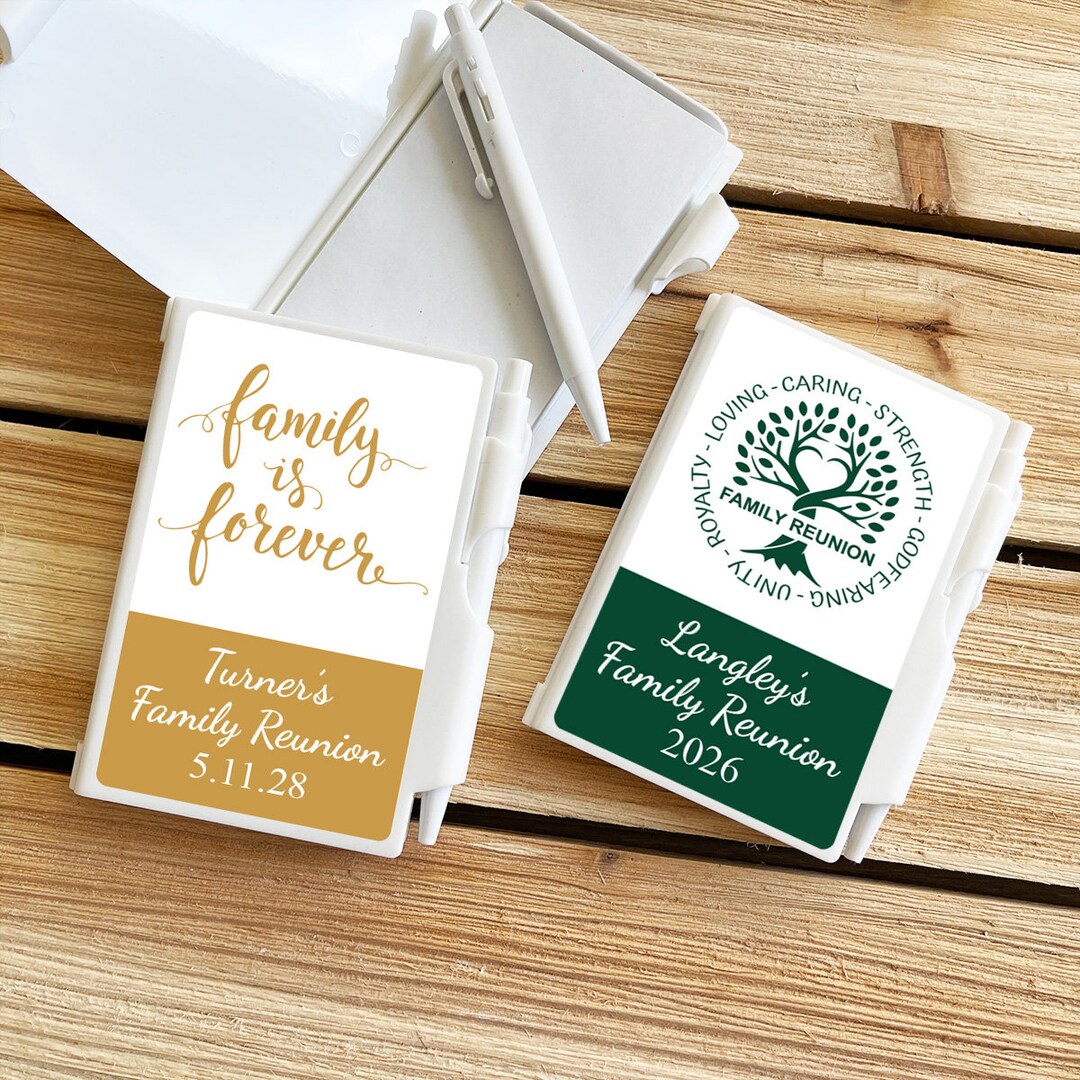 Printed Personalized Notebook With Family Reunion Labels, Notebook ...
