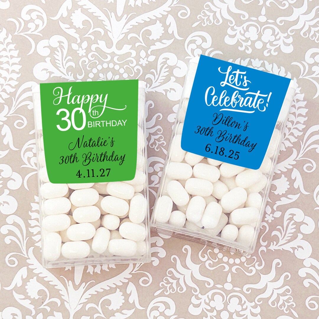 Printed Personalized Tic Tacs Mint Candy With Thirtieth 30th Birthday ...