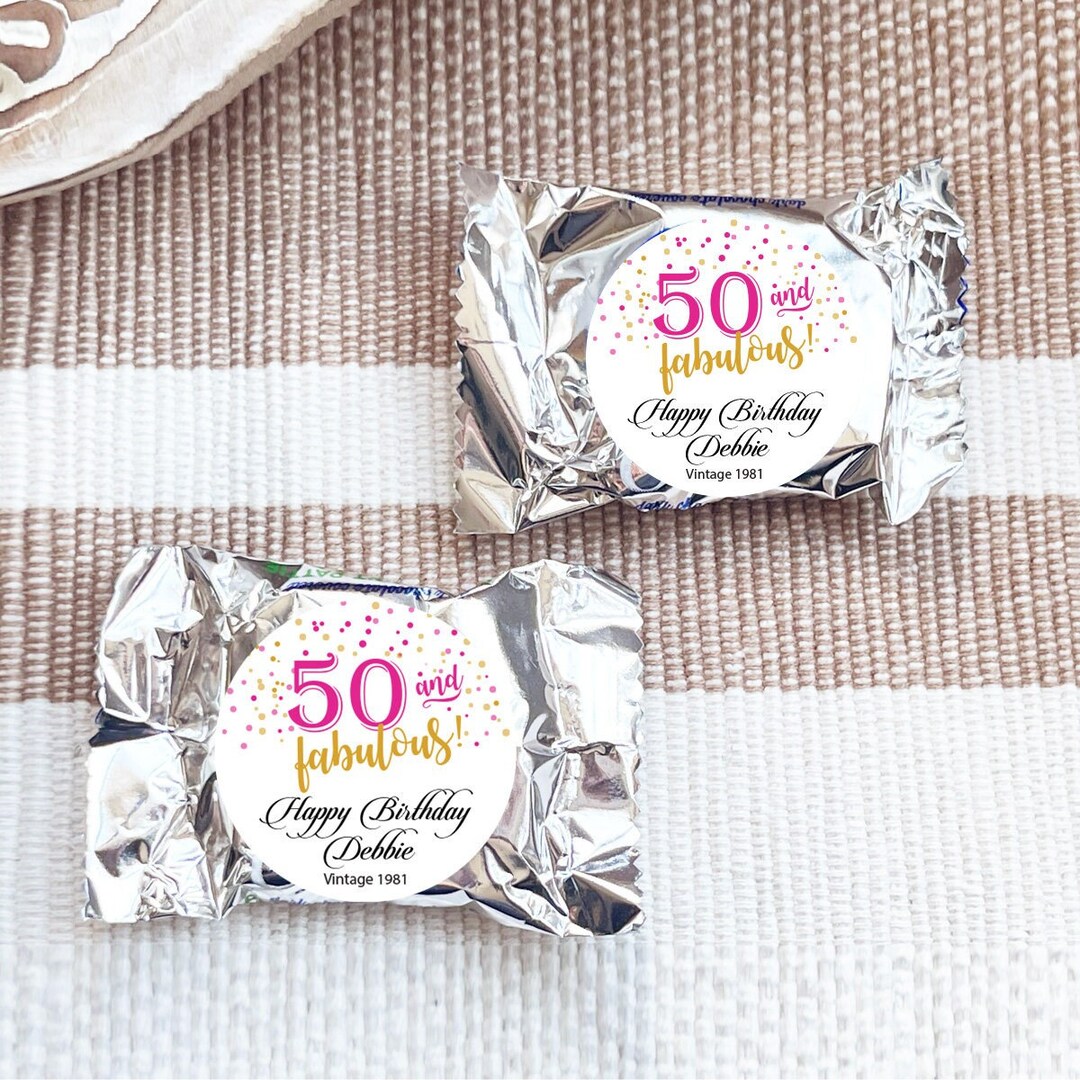 Printed Personalized YORK Peppermint Patties With 50 and Fabulous ...