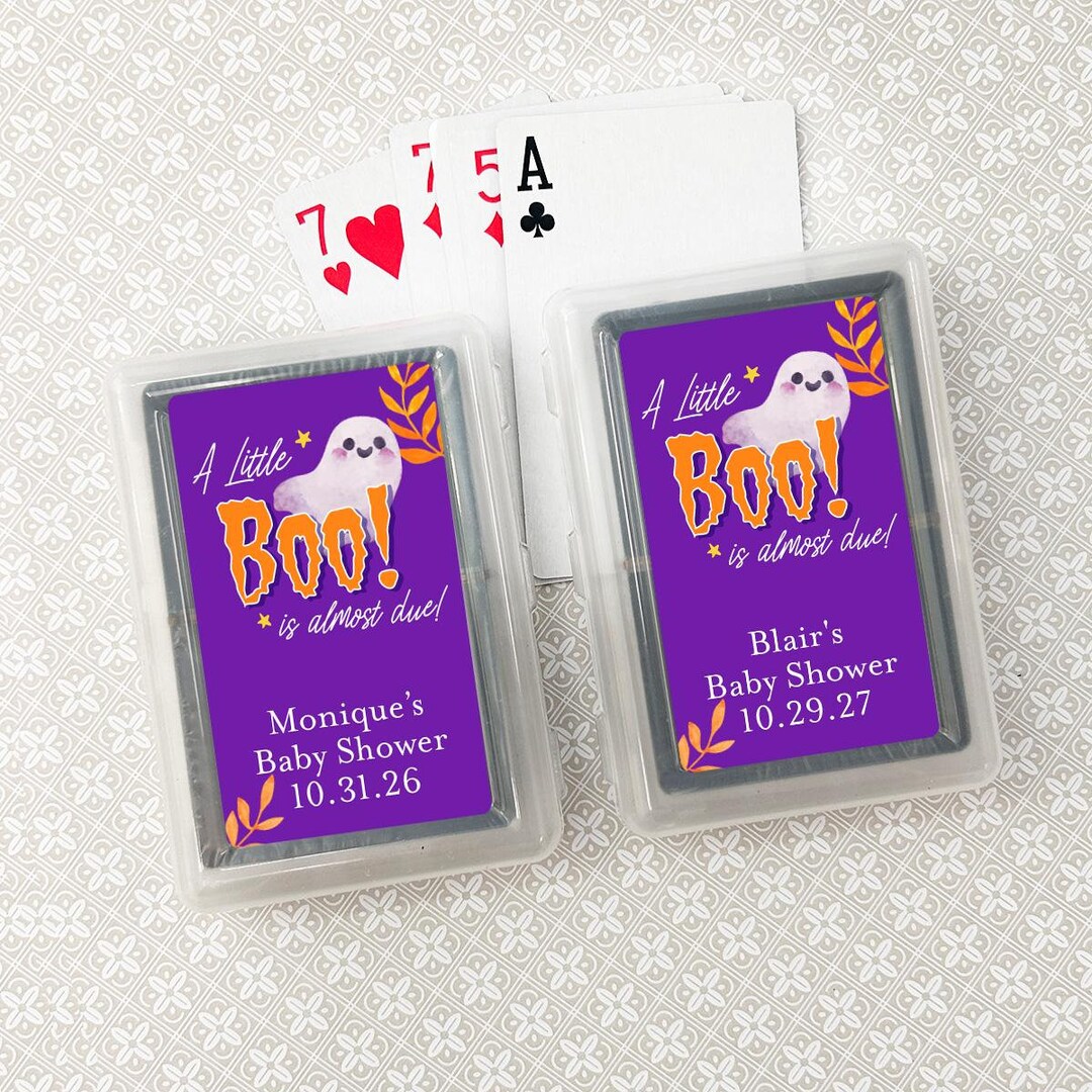 Printed Personalized Playing Cards With A Little Boo is Almost Due ...