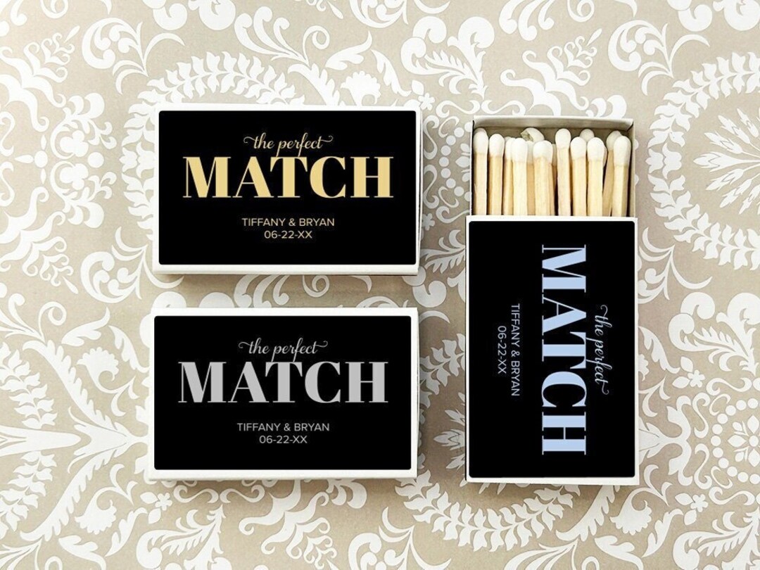 Wedding Bulk Matches, the Perfect Match Personalized Matchboxes Matches ...