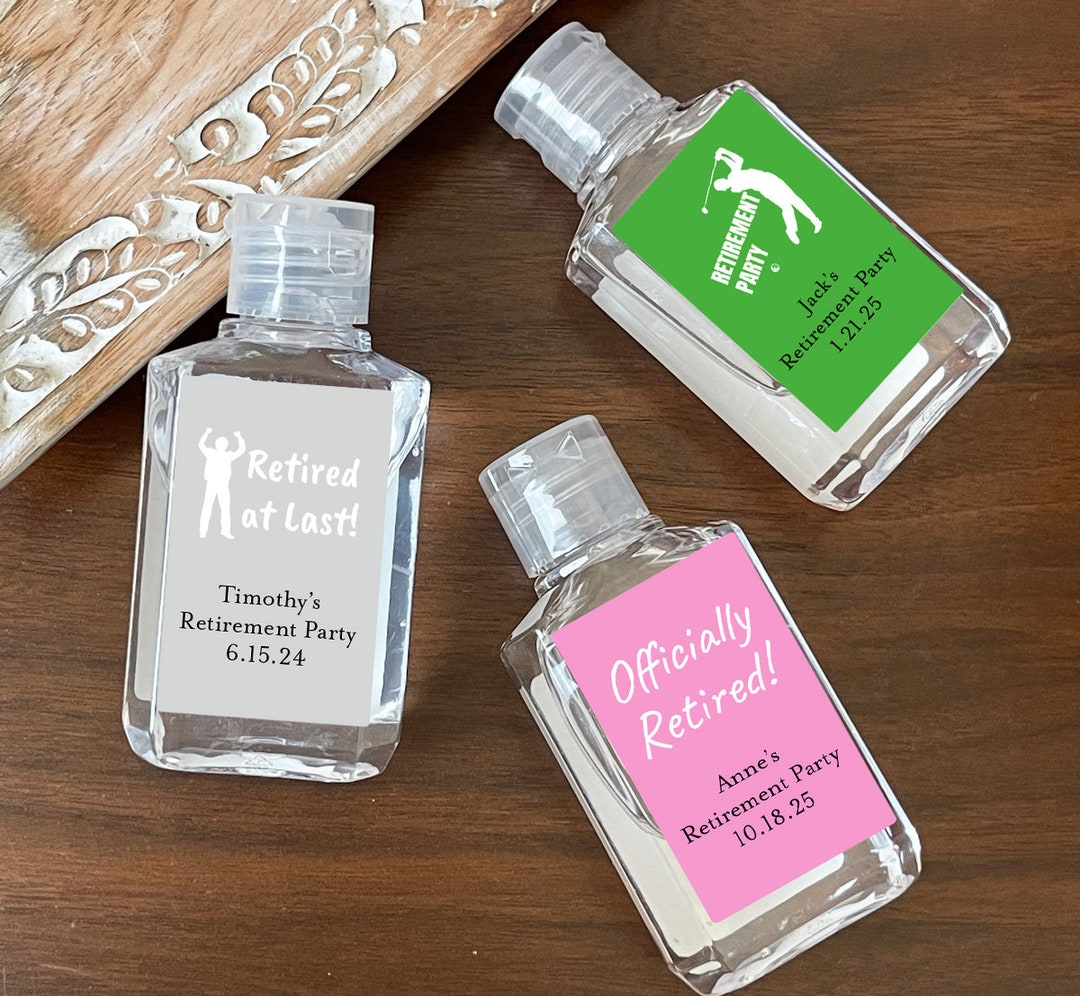 LABELS Only Personalized Retirement Labels for Sanitizers, Retirement ...