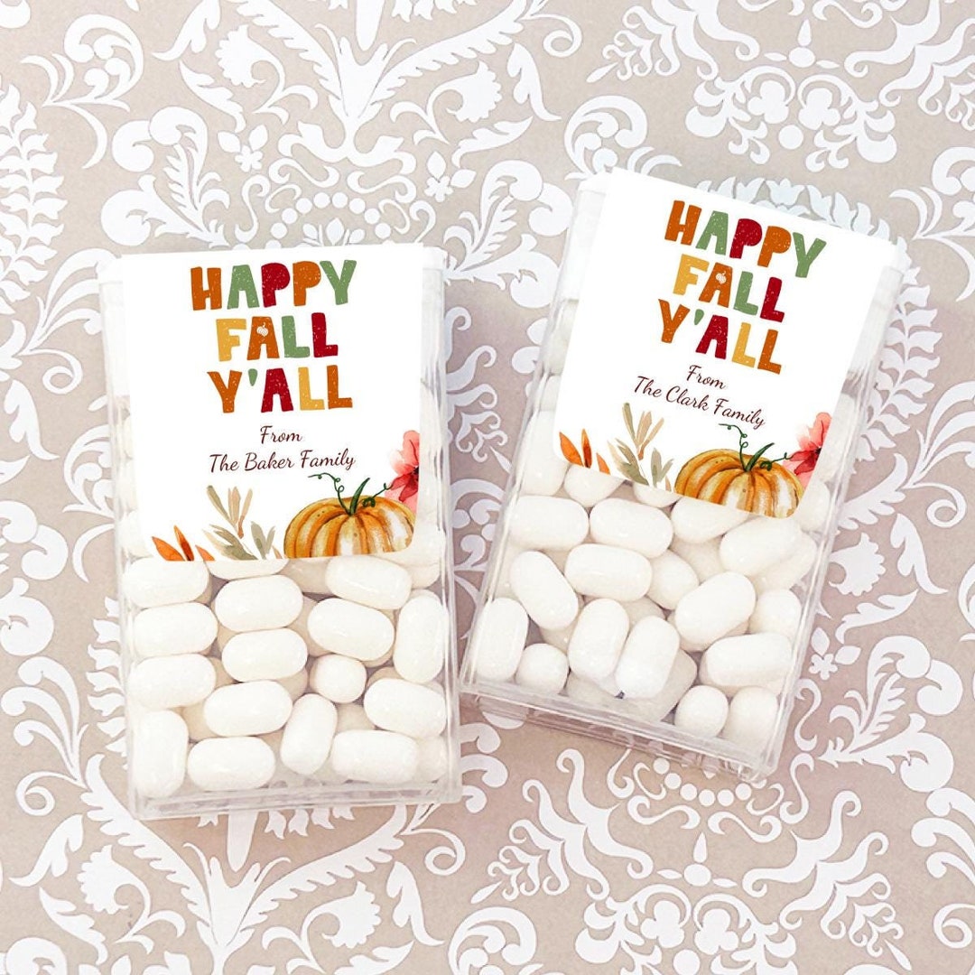 Printed Personalized Tic Tacs Mint Candy With Happy Fall Y'all Labels ...