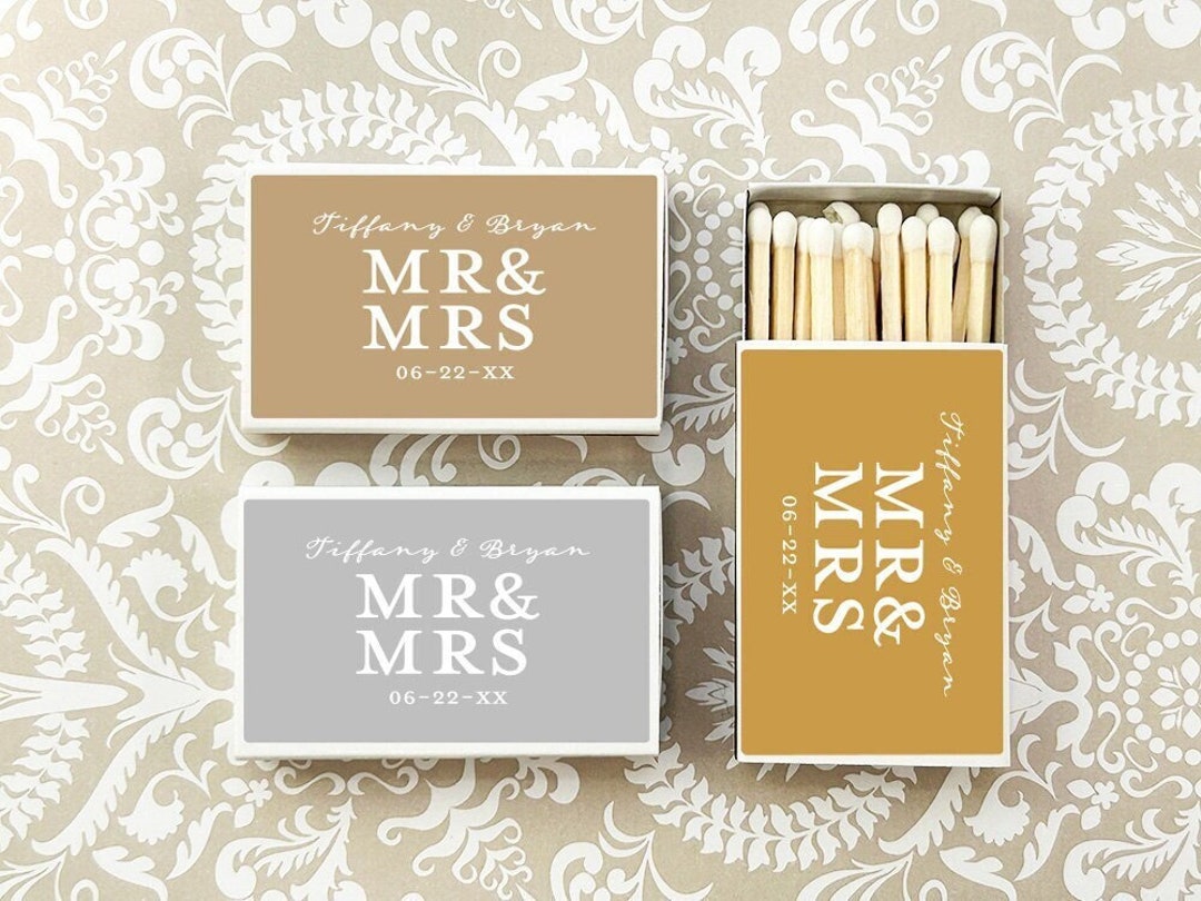 Wedding Bulk Matches, Mr. & Mrs. Personalized Matchboxes Matches ...
