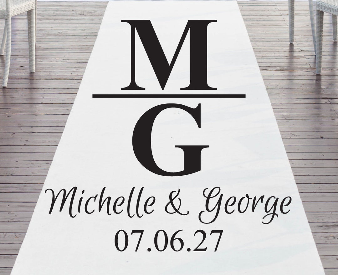 Block Initials - Plain White 33g Non-woven Fabric - Wedding Ceremony ...