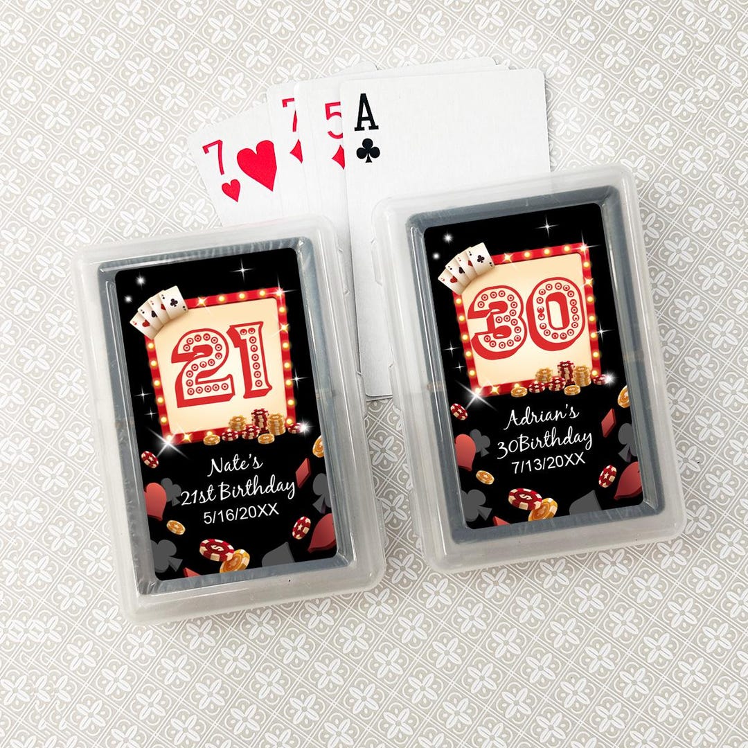 Las Vegas Casino Birthday Personalized Playing Cards Party Favors, Bulk ...
