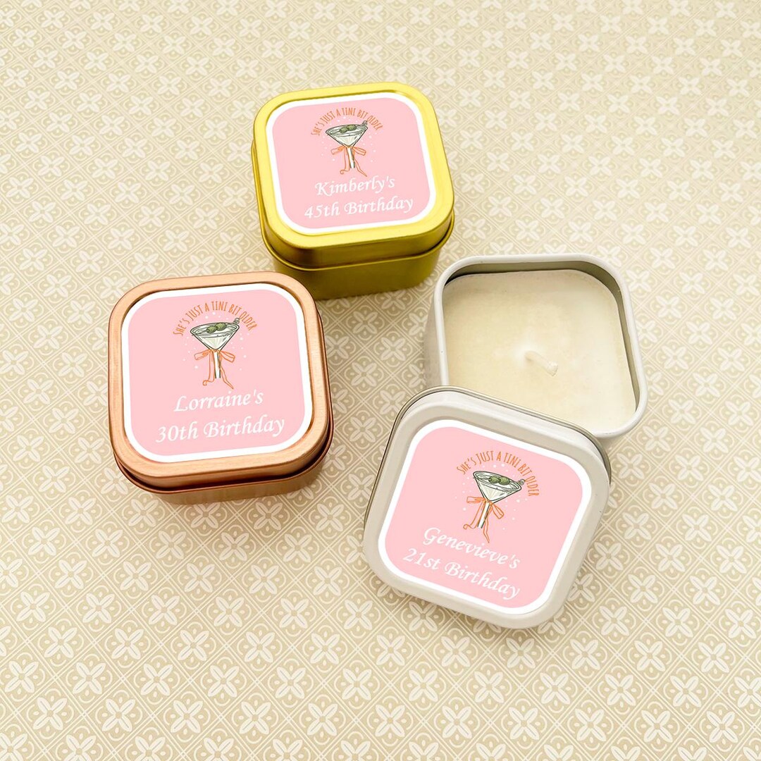 She's Just A Tini Bit Older Printed Personalized Travel Candle Tin With ...