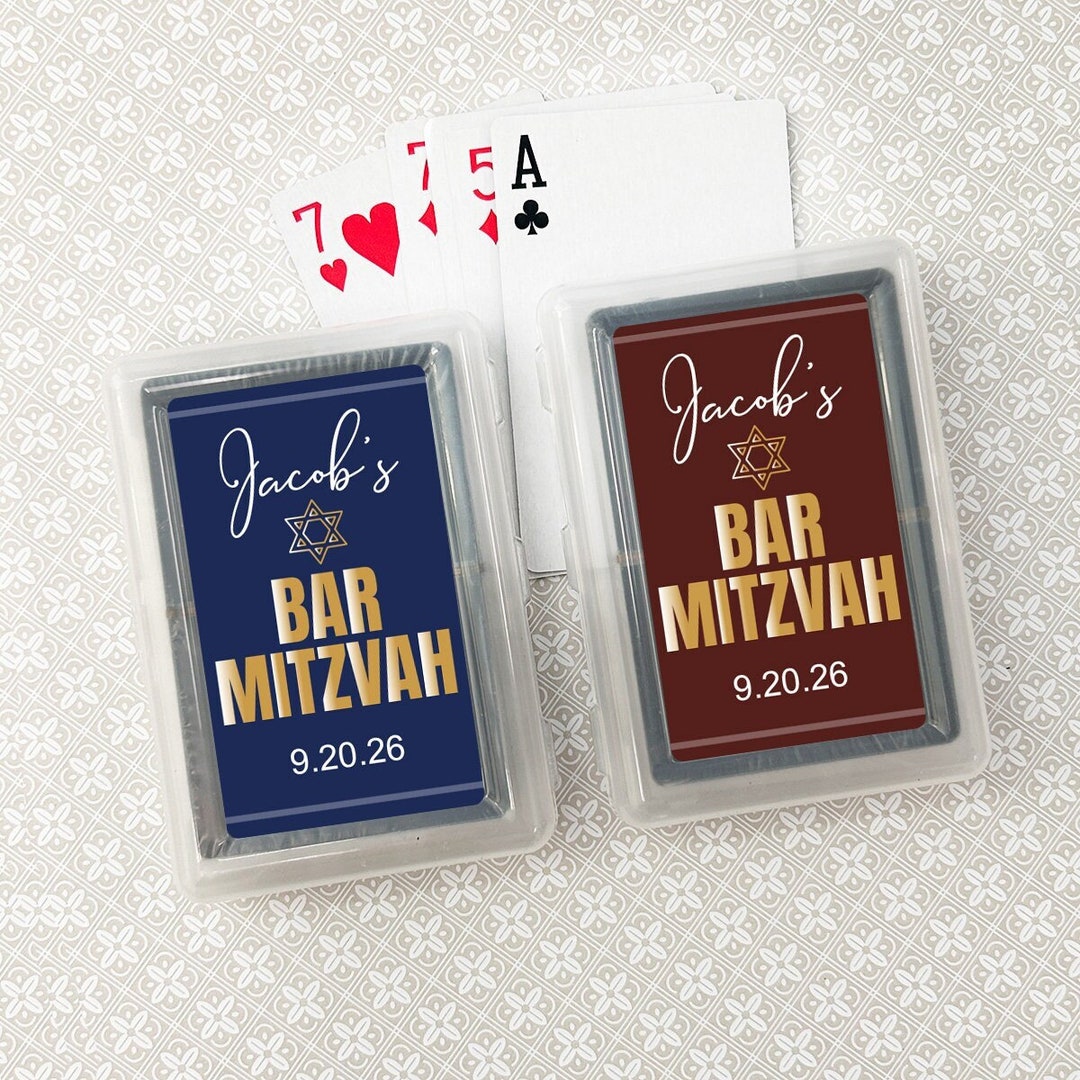 Bar Mitzvah Favors Personalized Playing Cards Favors With Bar Mitzvah ...