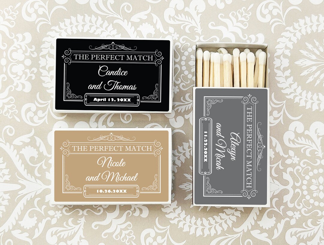 Wedding Bulk Matches, the Perfect Match Personalized Matchboxes Matches ...