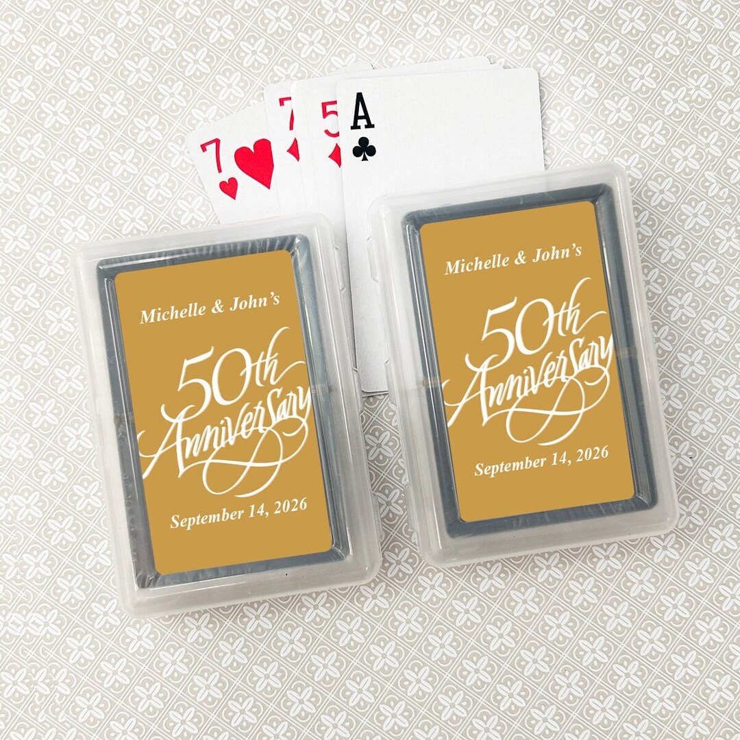 Printed Personalized Playing Cards With 50th Anniversary, 50th ...