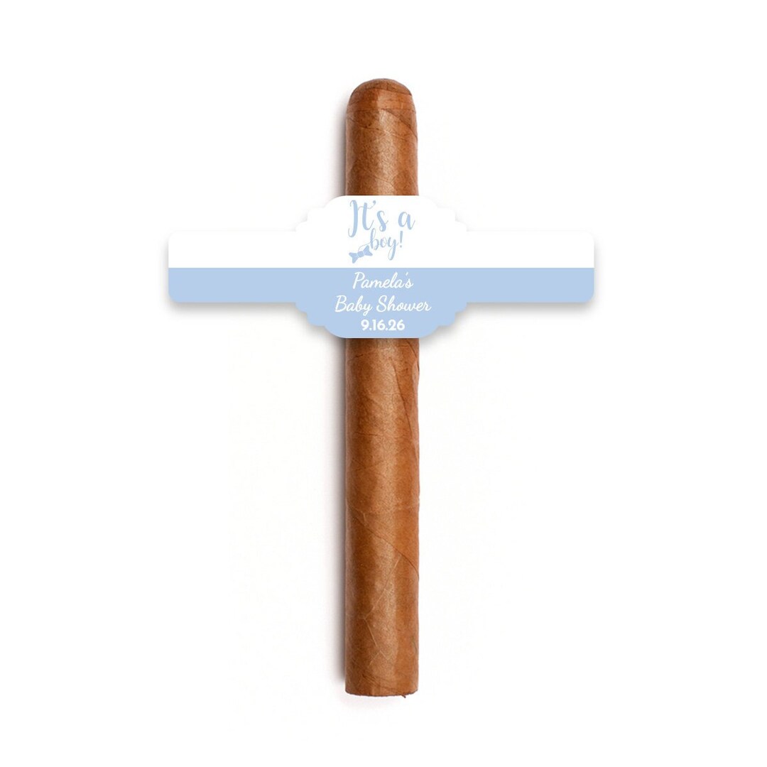 Printed Personalized Cigar Band Baby Shower Labels, Baby Shower Labels ...