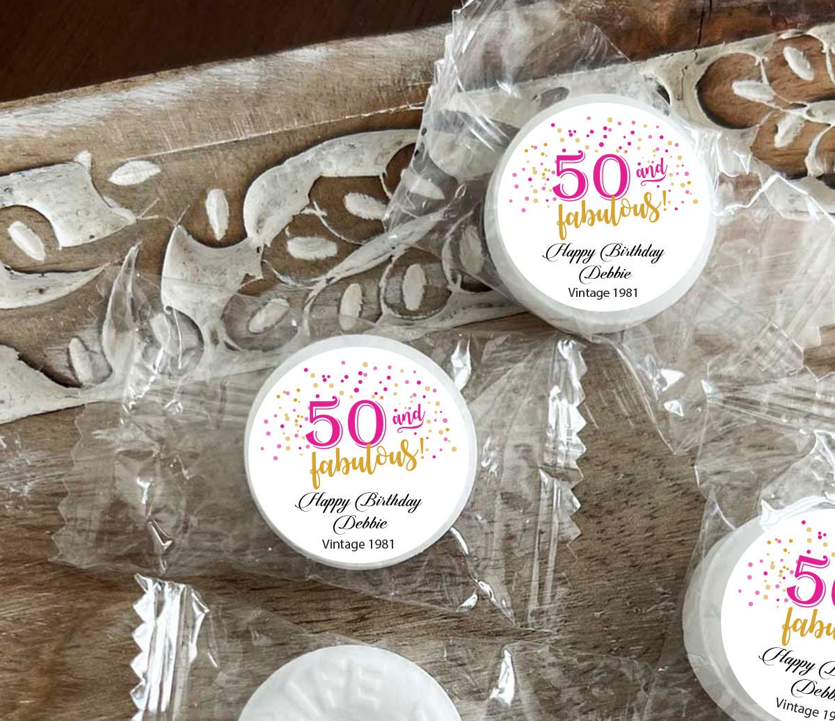 Printed Personalized Life Saver Candies 50 and Fabulous Candy - Etsy