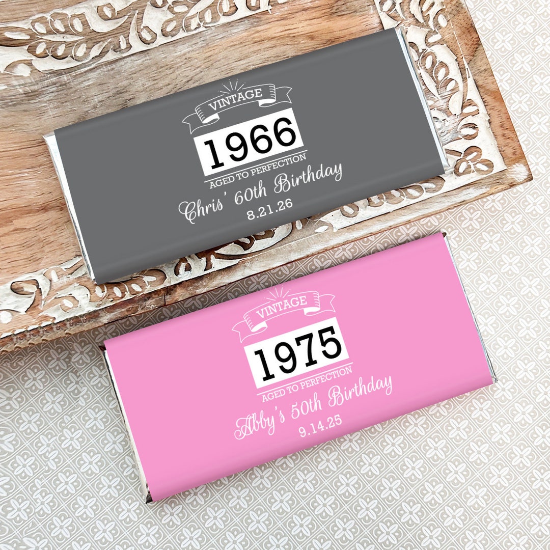 Printed Personalized Hershey's Chocolate Bar With Vintage Aged to ...