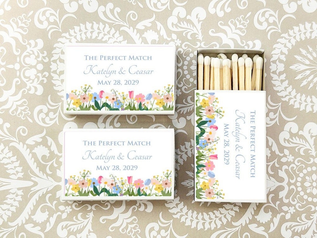 Wedding Bulk Matches, the Perfect Match Spring Flowers Personalized ...