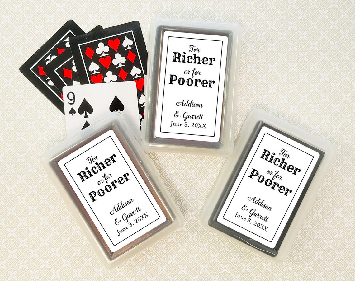 Wedding Bulk Playing Cards Favors for Richer or for Poorer - Etsy