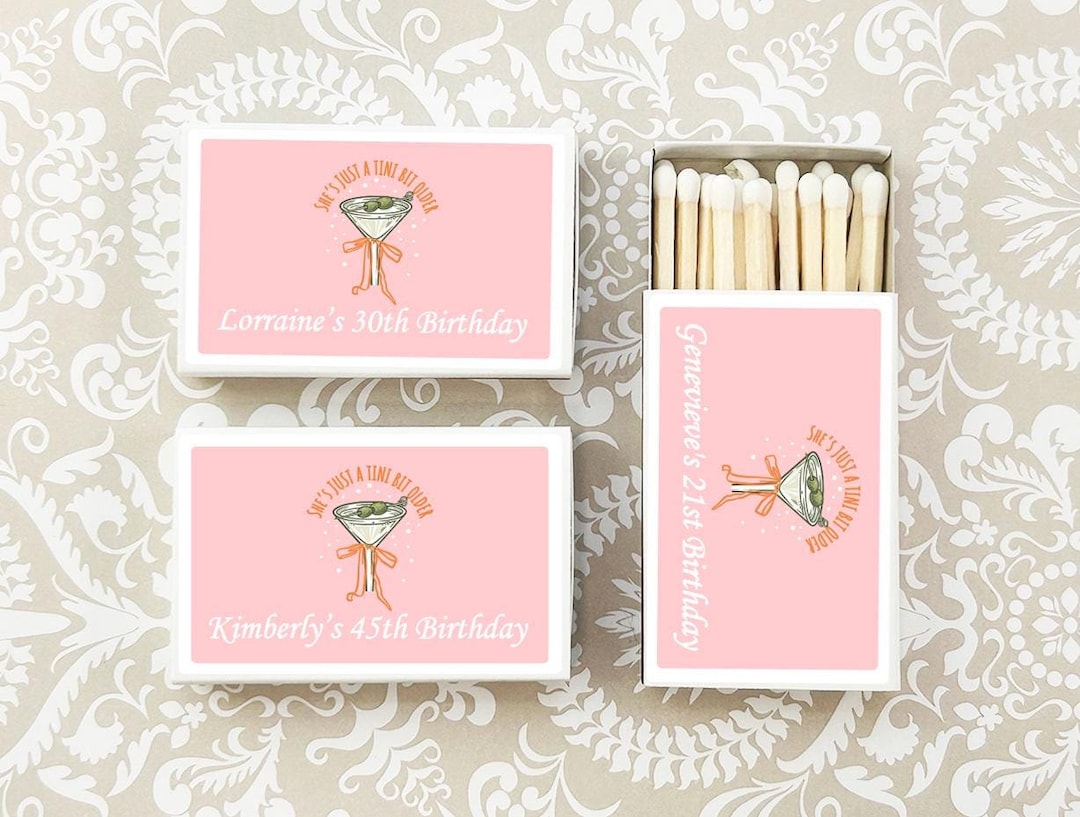 Birthday Bulk Matches, She's Just A Tini Bit Older Printed Personalized ...