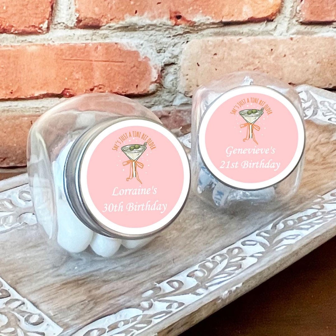 Printed Personalized Mini Candy Jar With She's Just A Tini Bit Older ...