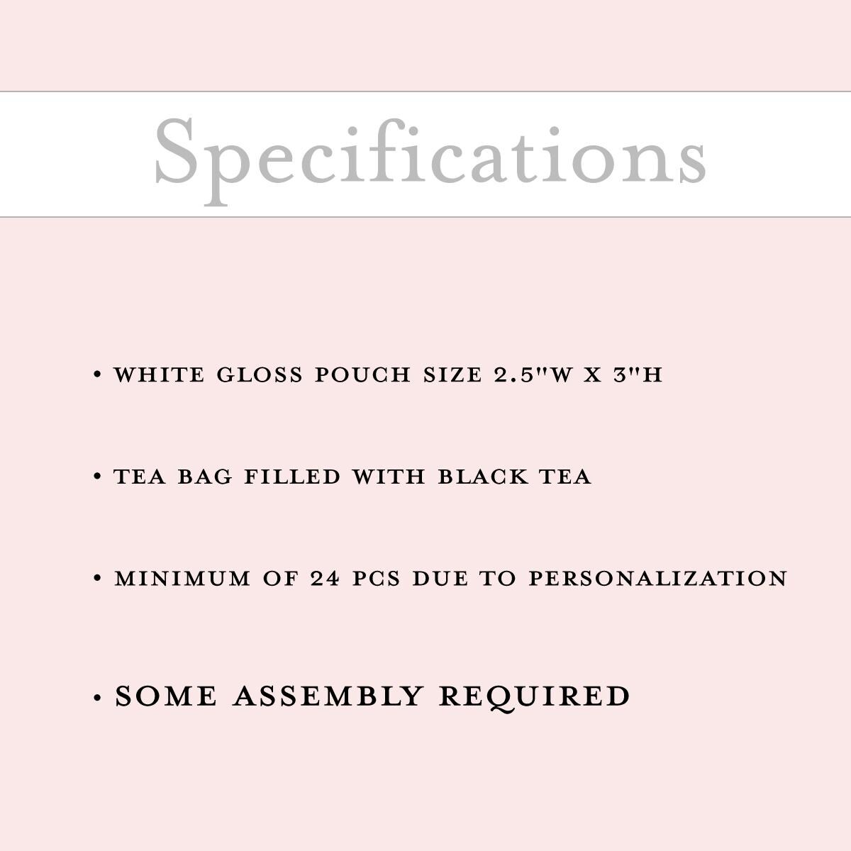 Printed Personalized Tea Bag With Wild Flowers Labels, White Pouch ...