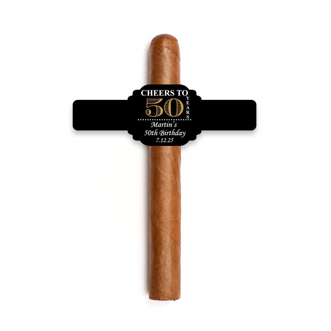 Printed Personalized Cigar Band Cheers to Years Labels, Birthday Labels ...