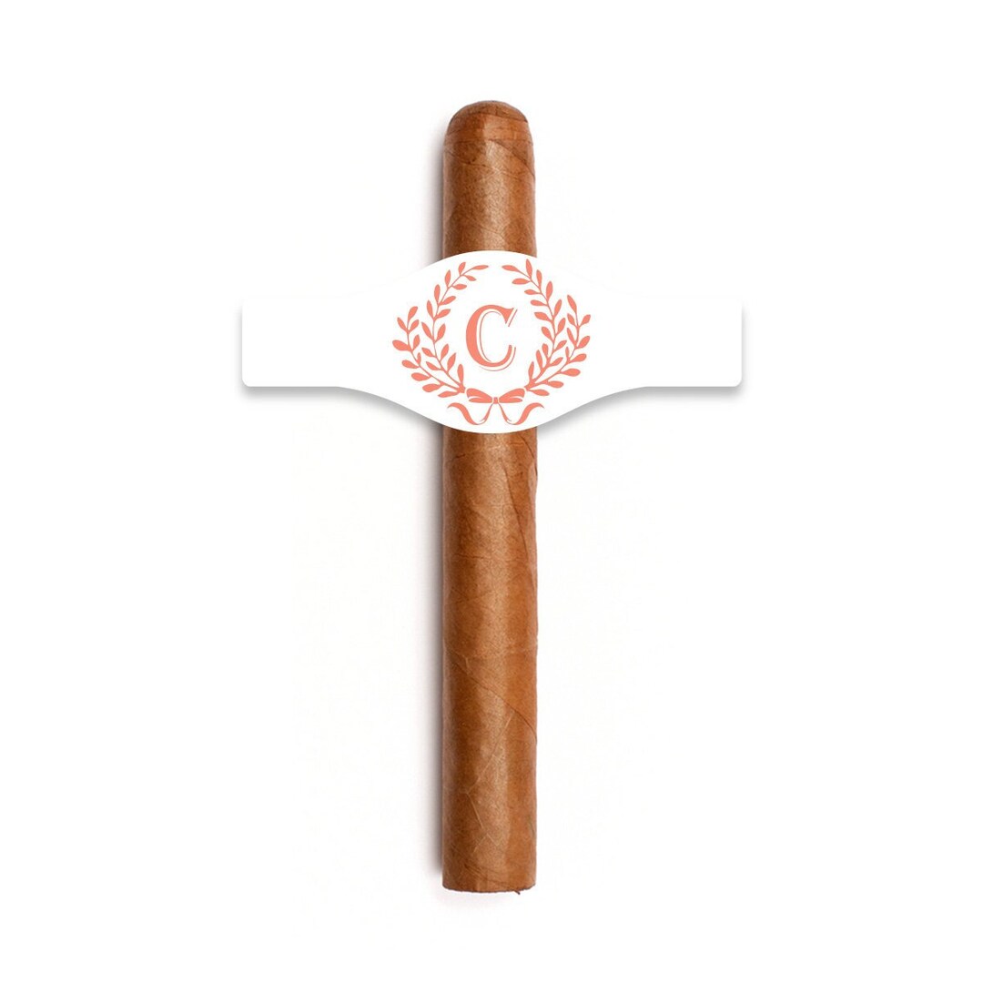 Printed Personalized Cigar Labels Monogram Wreath, Cigar Wedding Labels ...