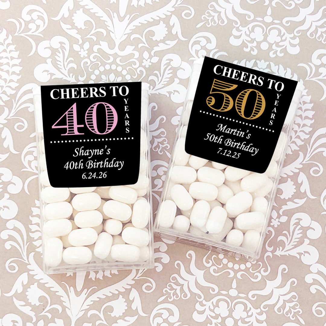 Printed Personalized Tic Tacs Mint Candy With Cheers to Years Labels ...