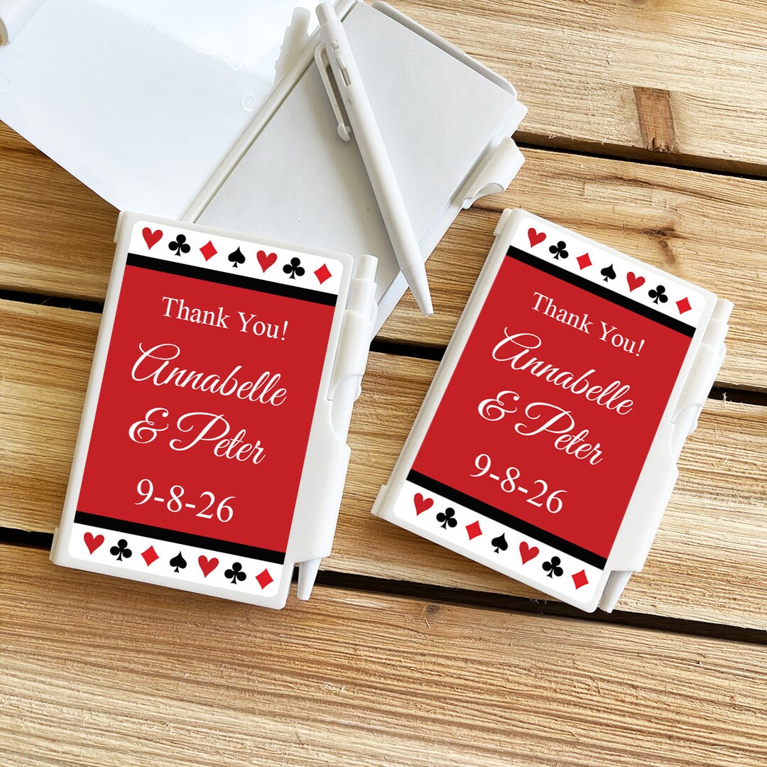 Printed Personalized Notebook With Card Suits Vegas Labels, Notebook ...