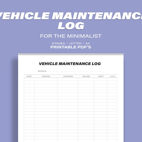Vehicle Log Goodnotes - Etsy