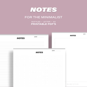 Notes for the Minimalist • Printable PDF • Idea Planner • Notability ...