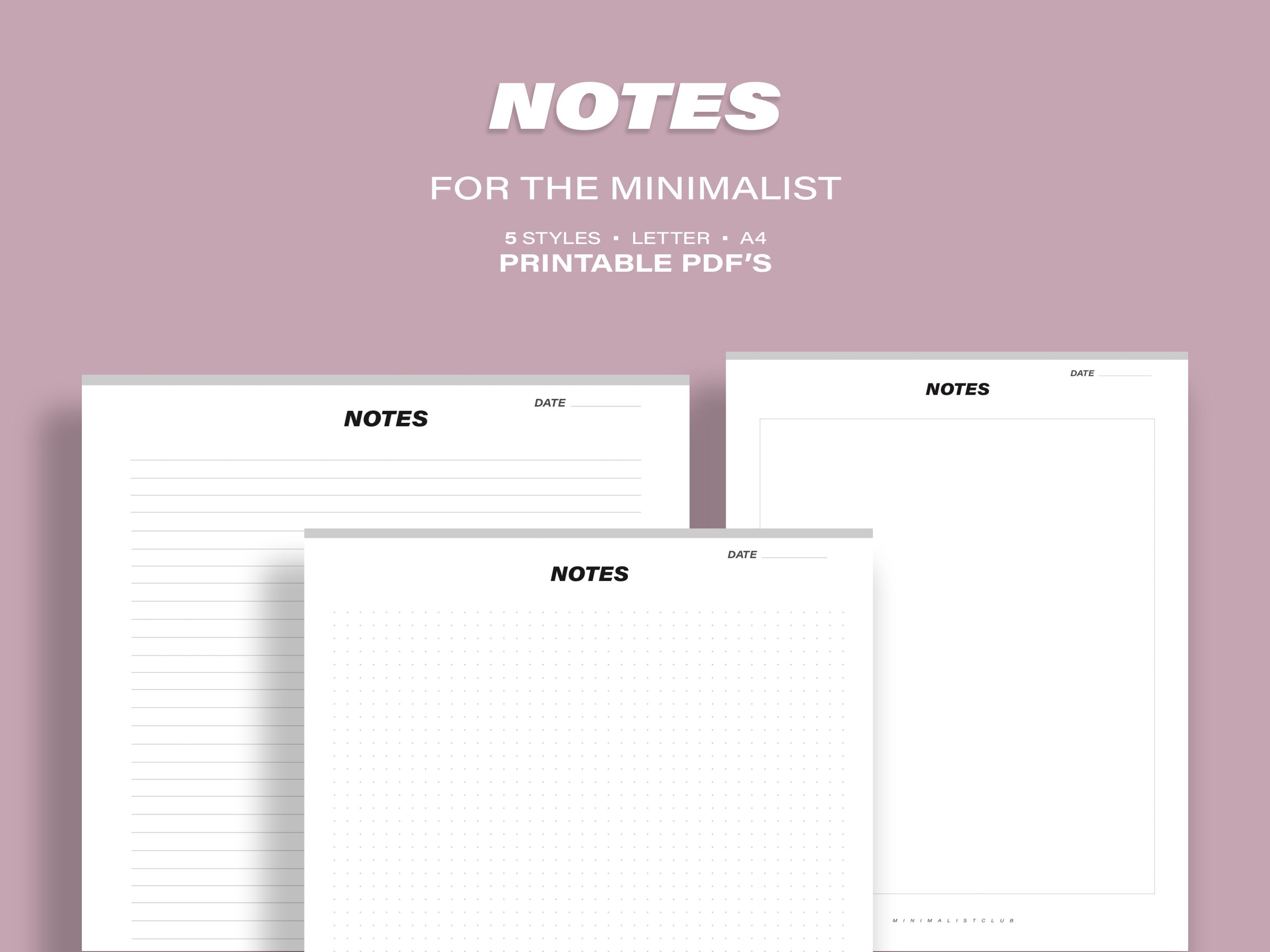 Notes for the Minimalist • Printable PDF • Idea Planner • Notability ...
