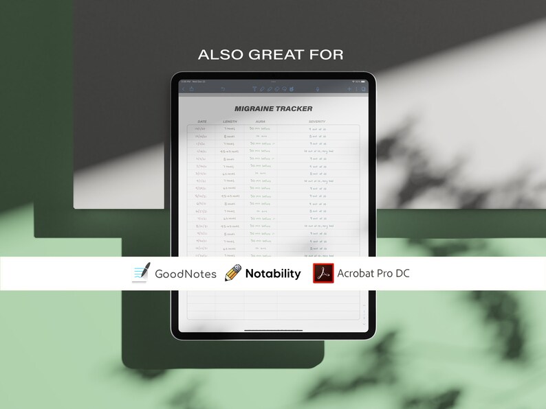 Migraine Tracker Log for the Minimalist • Printable PDF • Planner ...
