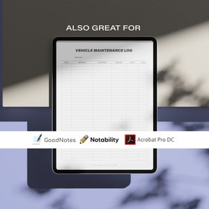 Vehicle Maintenance Log for the Minimalist • Printable PDF • Planner ...