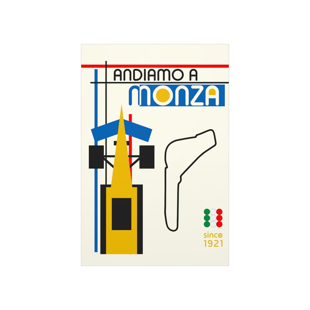 Vintage Monza Italy Racing Poster | Minimalist Bauhaus-inspired Poster ...