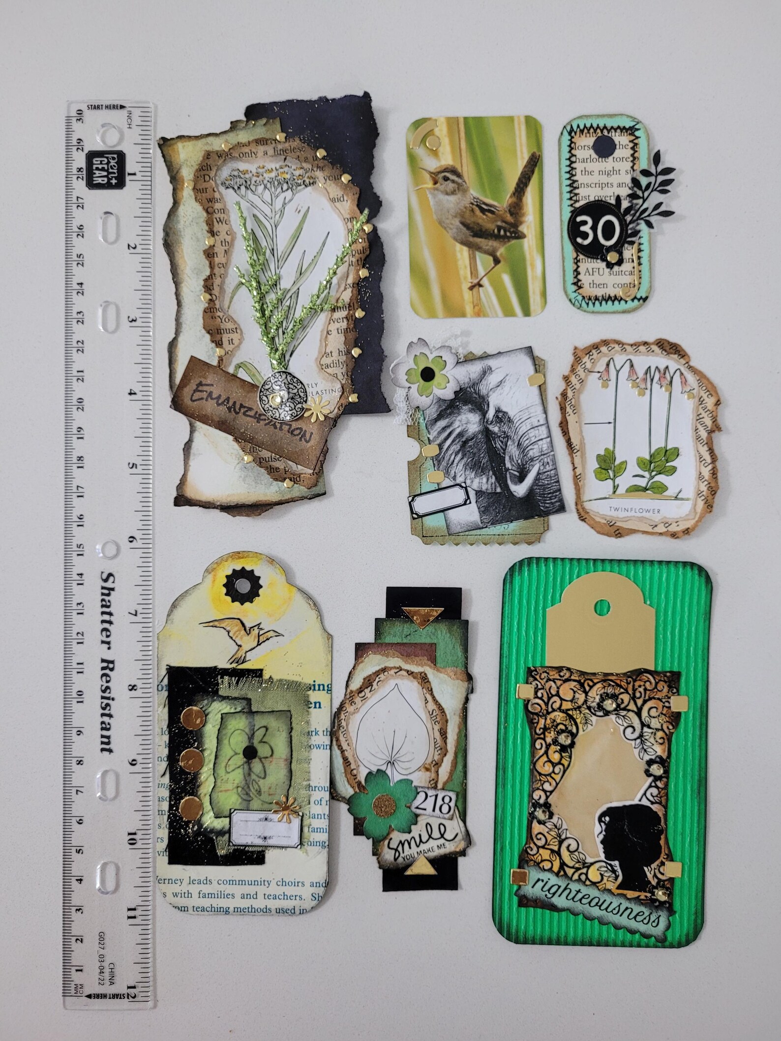 PAPER CLUSTER SET in Green for Journal - Etsy