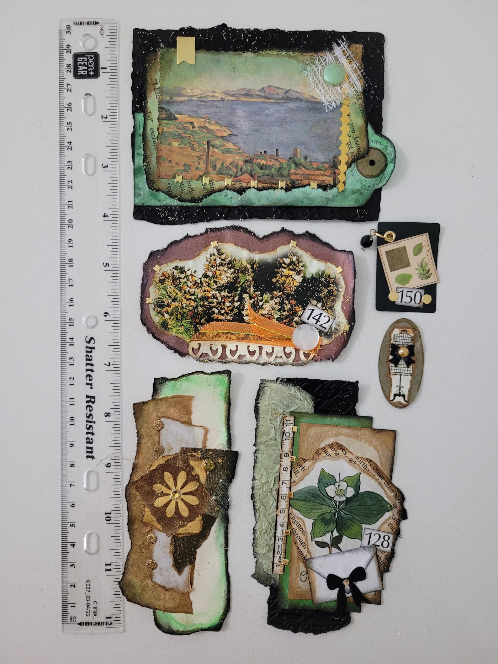 PAPER CLUSTER SET in Green for Journal - Etsy