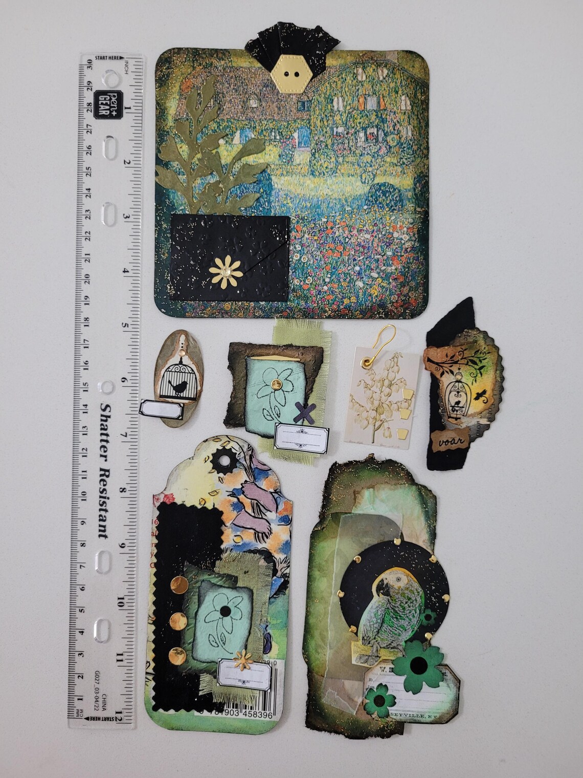 PAPER CLUSTER SET in Green for Journal - Etsy