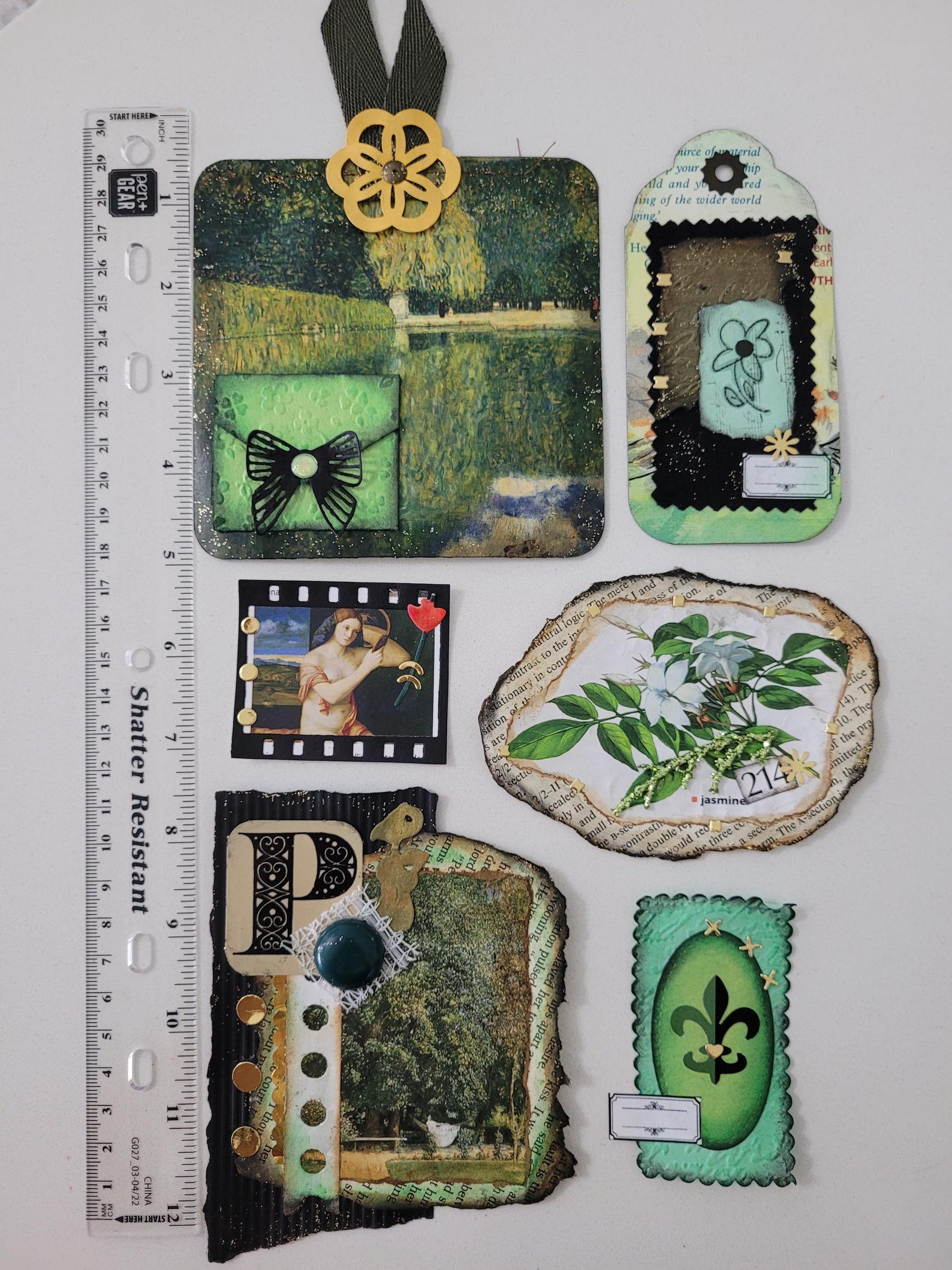 PAPER CLUSTER SET in Green for Journal - Etsy