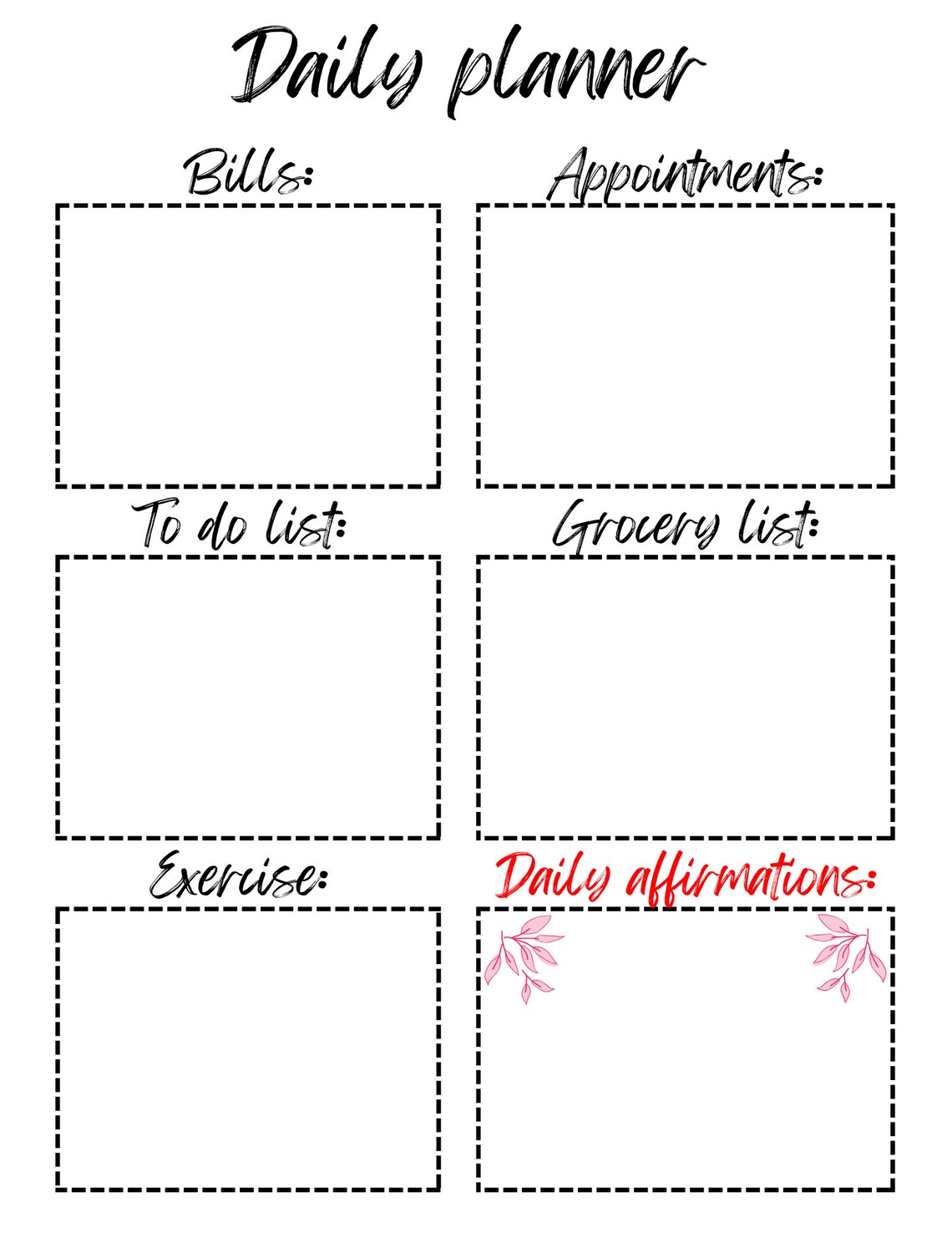 Blank Fill-in Daily Planner - Etsy