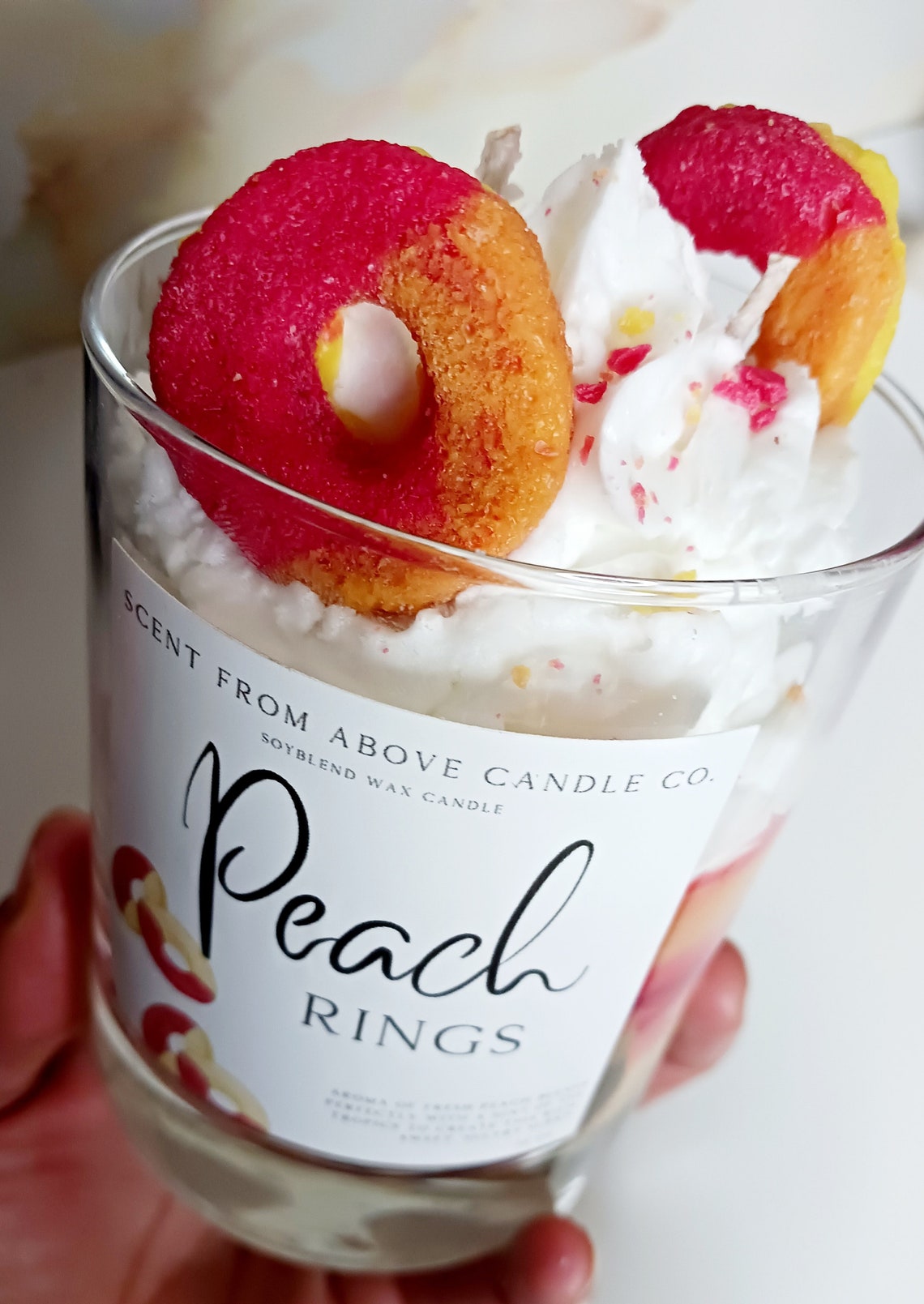 PEACH CANDLE Peachie O's Peach Ring Just Peachy - Etsy