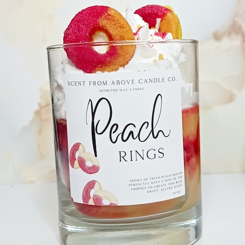 PEACH CANDLE Peachie O's Peach Ring Just Peachy - Etsy