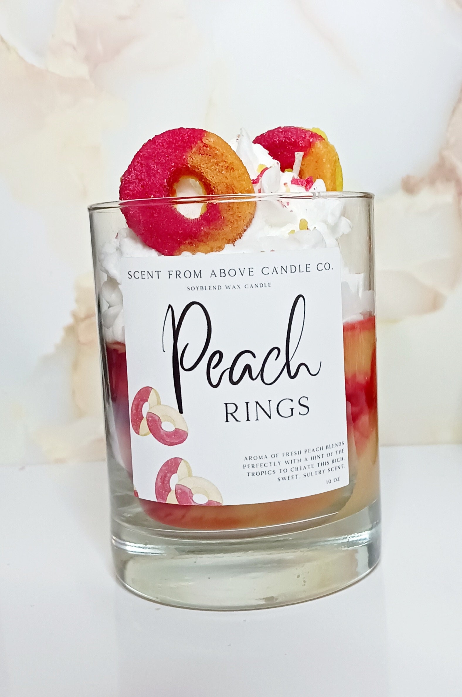 PEACH CANDLE Peachie O's Peach Ring Just Peachy - Etsy