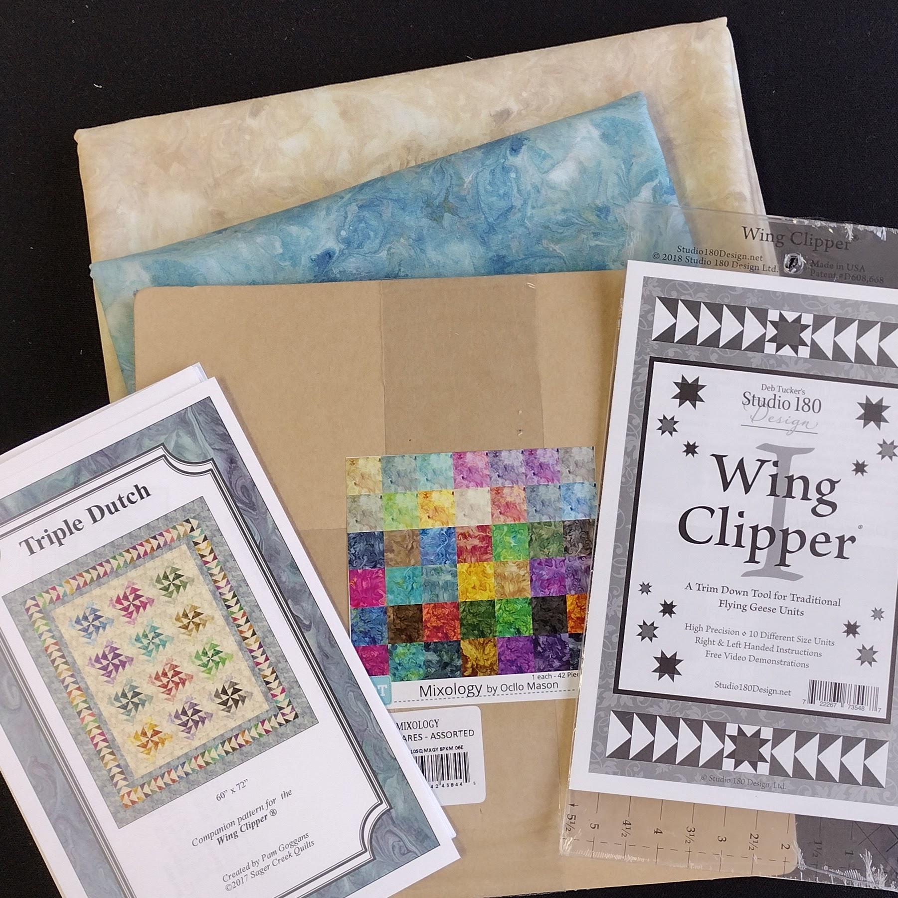 Triple Dutch Quilt Kit: Mixology Flying Geese With Wing Clipper Ruler ...
