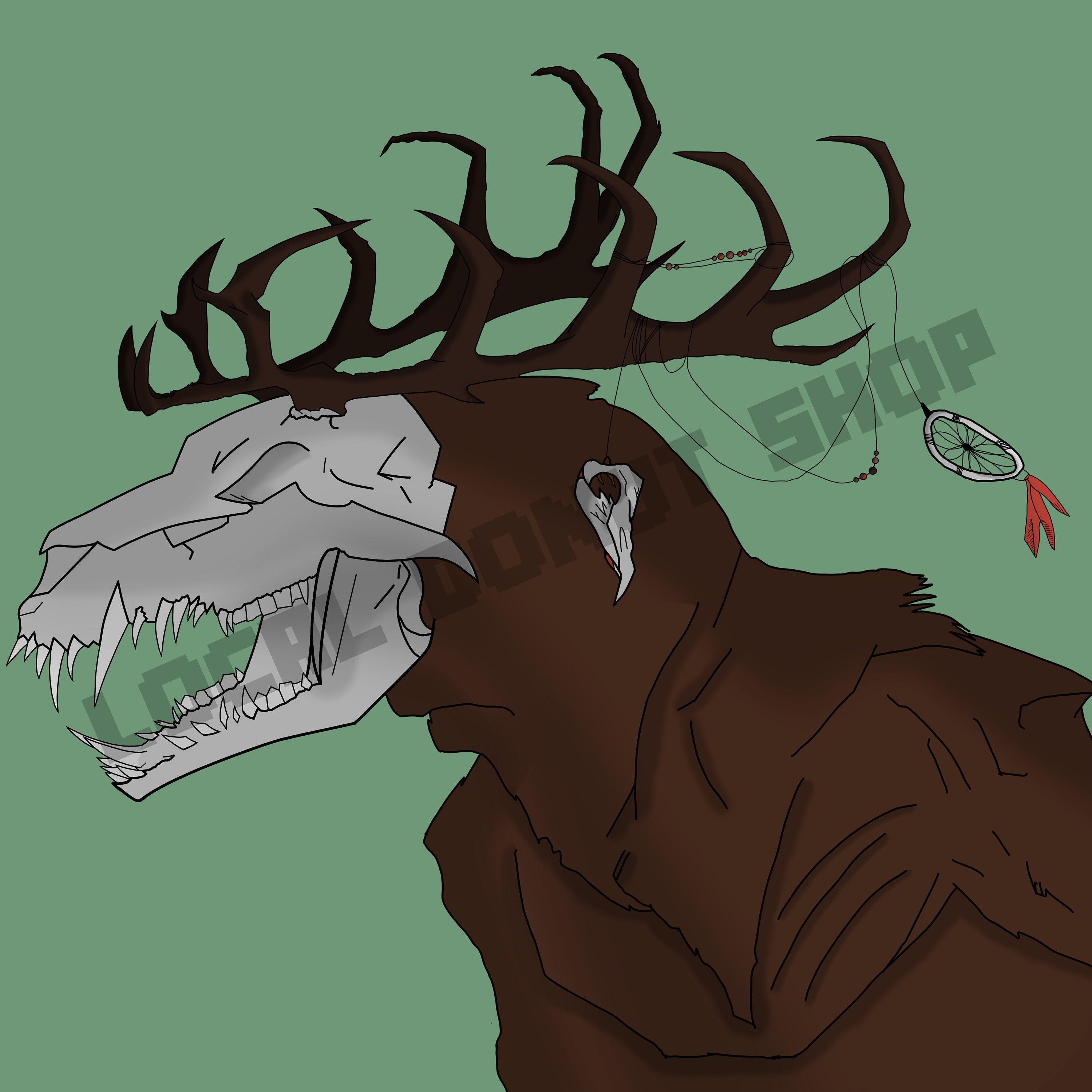 Wendigo Skull Digital Print - Etsy