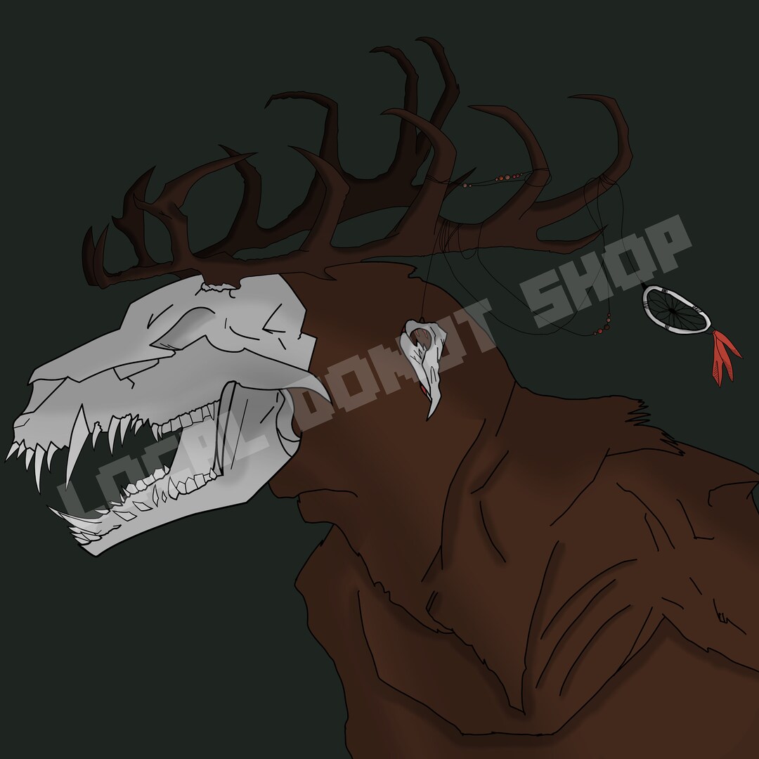 Wendigo Skull Digital Print - Etsy