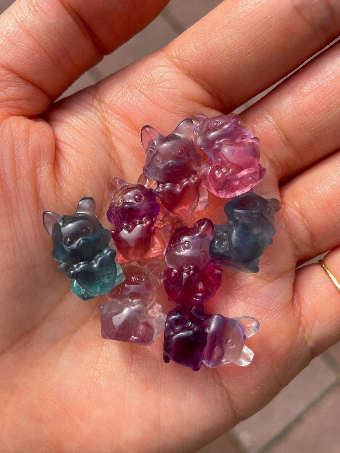 Mini Nine-tailed Fox Crystal | Fluorite Fox | Fox Carving | Stone of ...