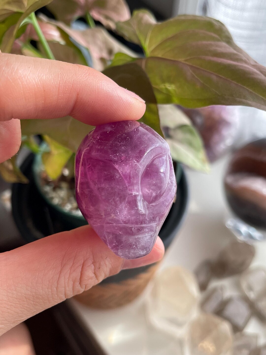 Fluorite Alien Carving 1 | Clarity • Focus | Purple Alien Carving ...
