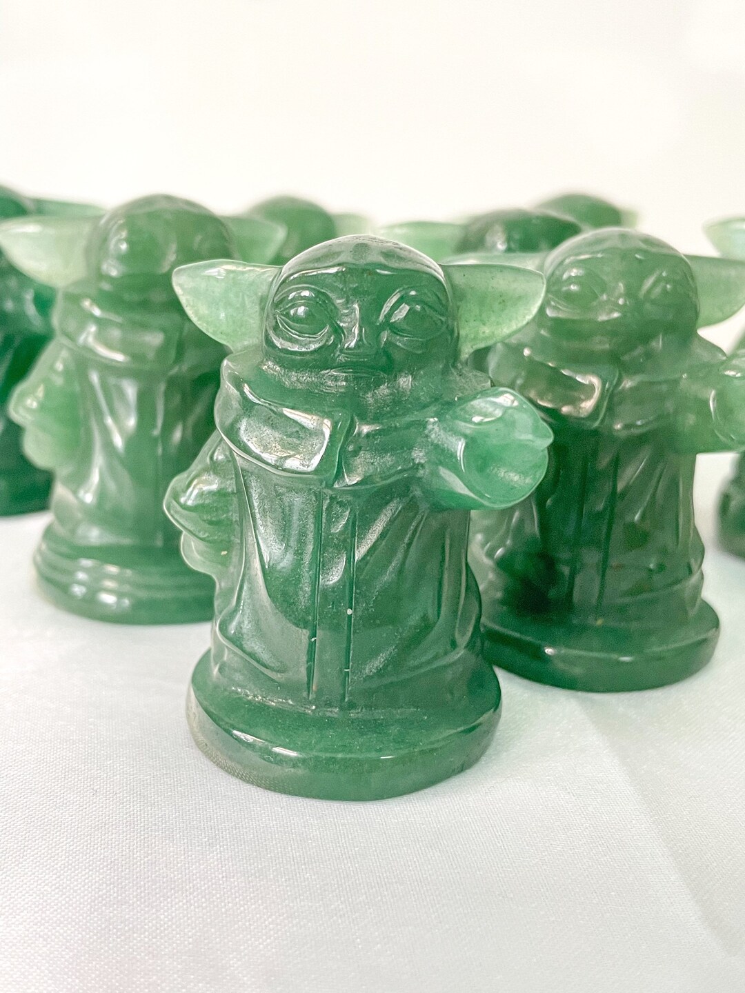 High Quality Baby Yoda Carving | Green Aventurine | Green Yoda Crystal ...