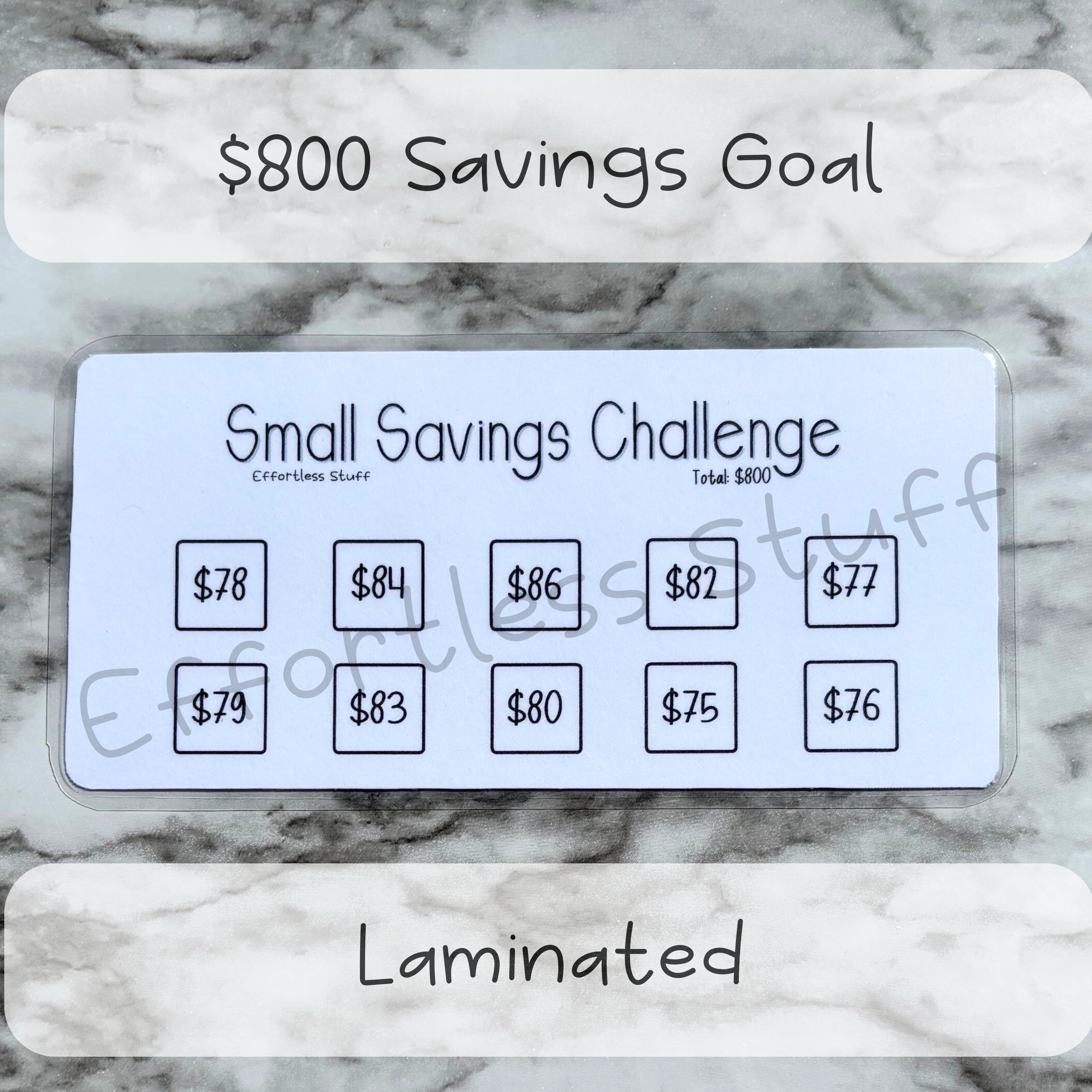 Laminated Small Savings Challenge Trackers | Nine Trackers | Savings ...