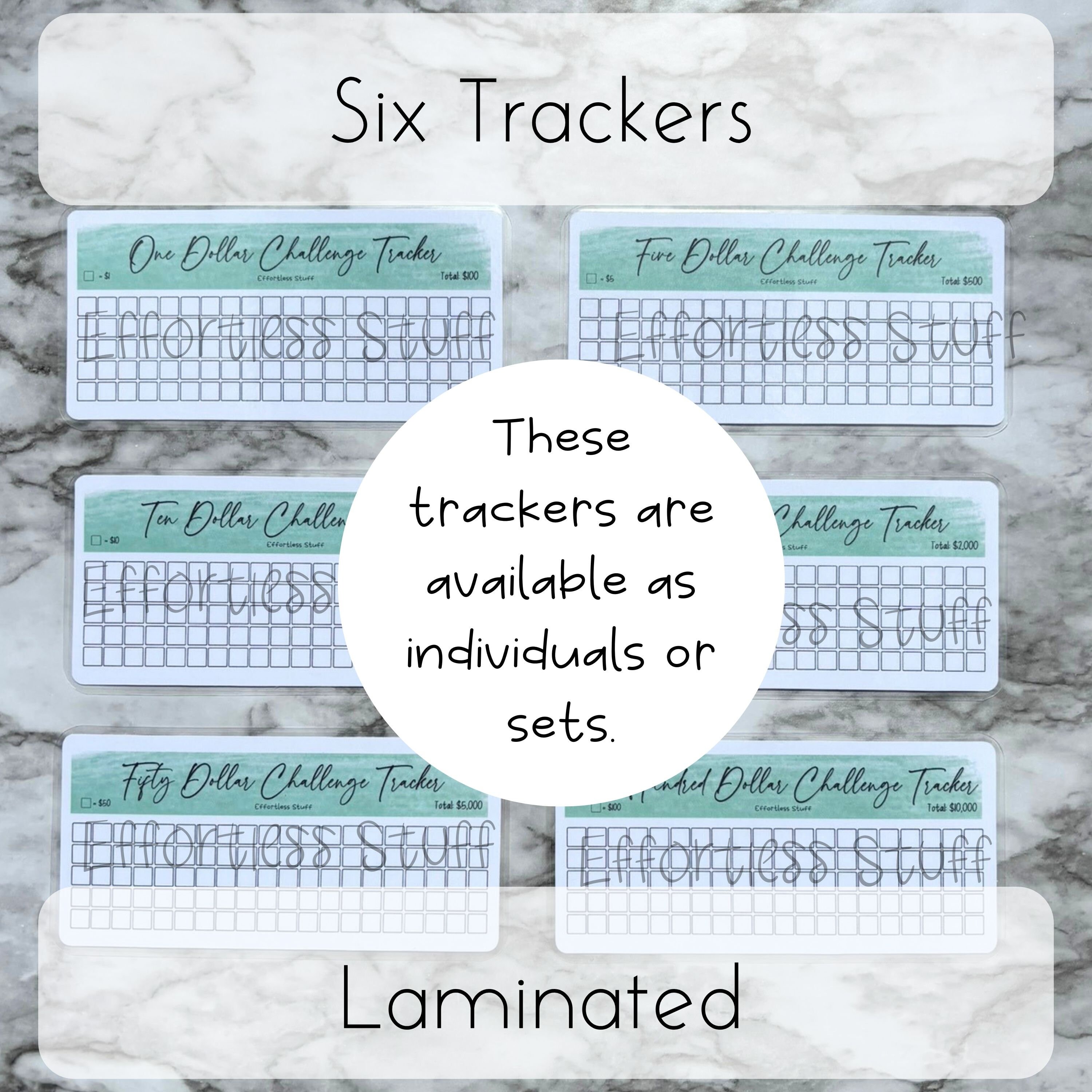 Laminated Green Color Savings Challenge Blank Design Tracker Fits A6 ...