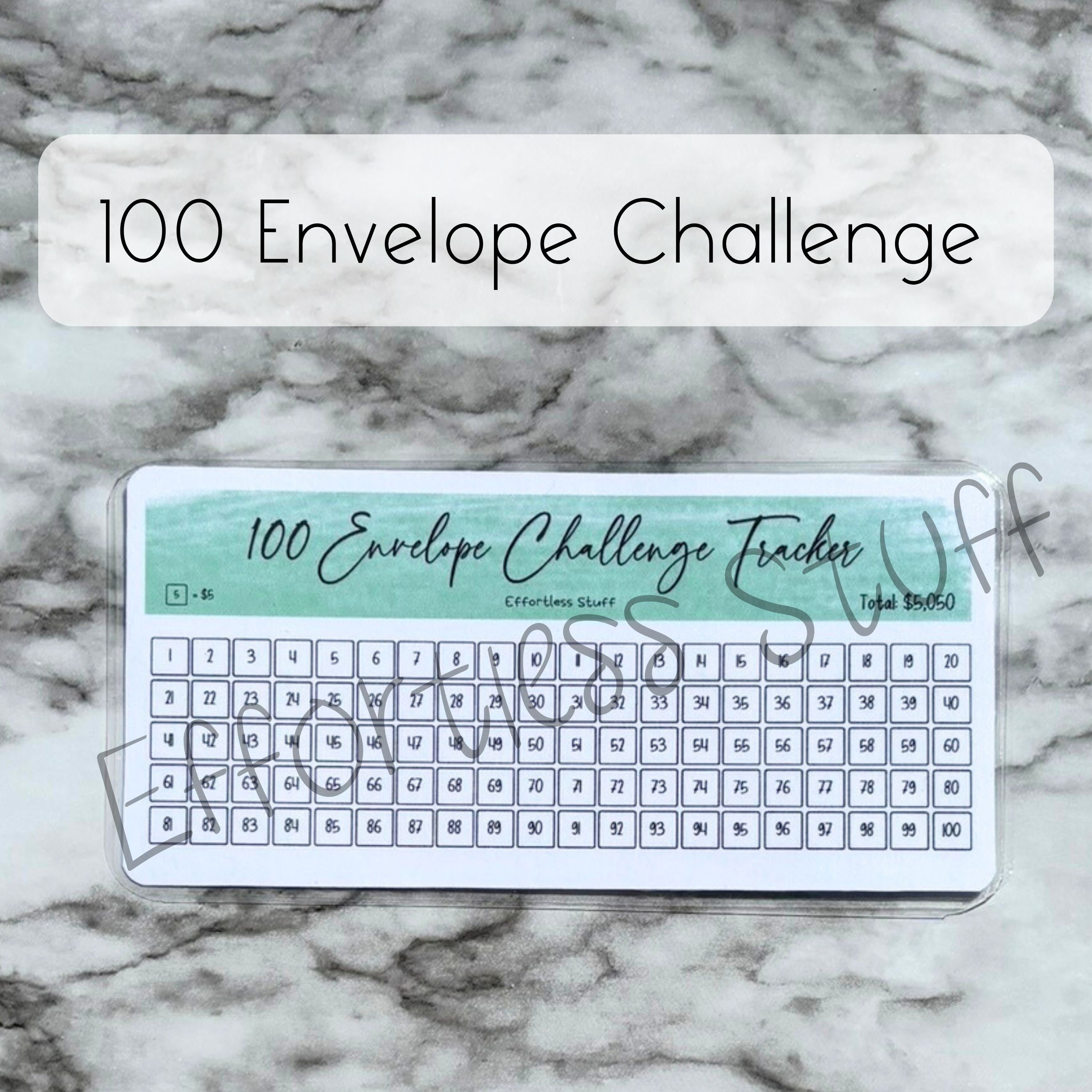 Laminated Green Color Envelope Challenge Tracker Insert | Fits A6 ...
