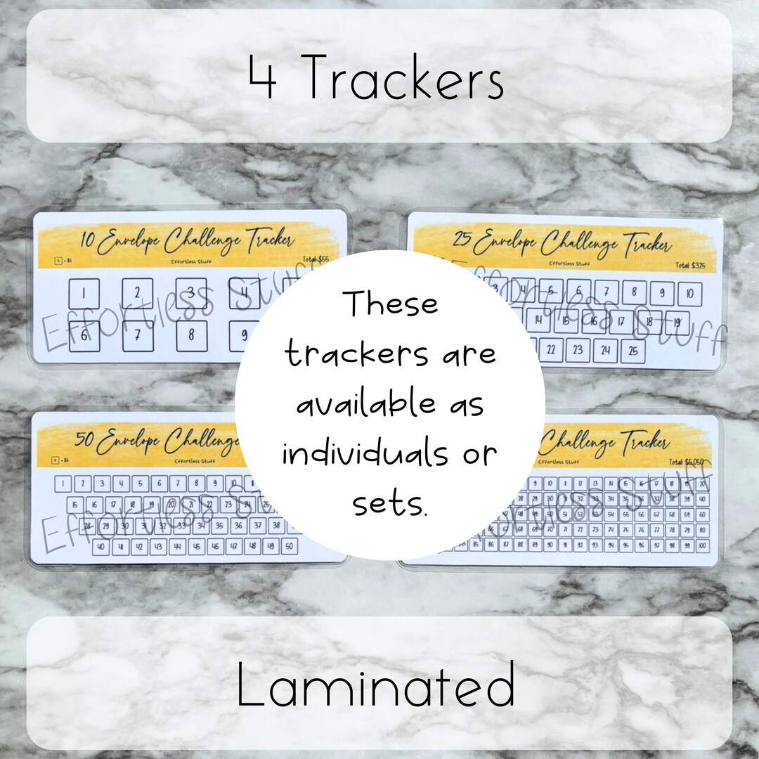 Laminated Yellow Color Envelope Challenge Tracker Insert | Fit A6 ...
